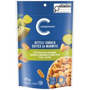 Compliments Kettle-Cooked Peanuts Spicy Dill Pickle 275 g - Voilà ...