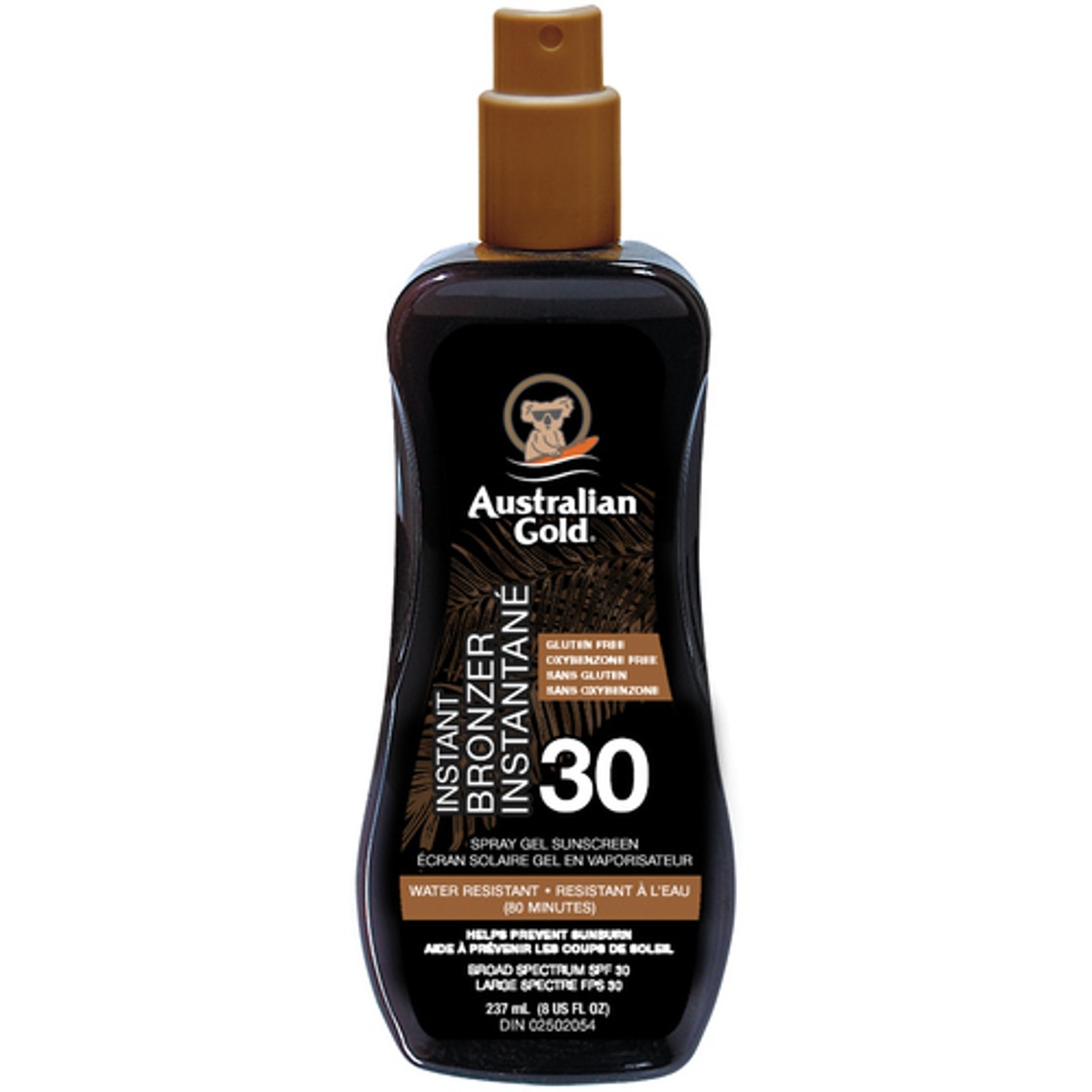Australian Gold Sunscreen Spray Gel SPF 30 Instant Bronzer 237 ml ...