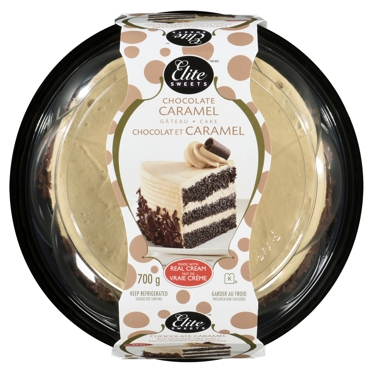 Elite Sweets Cake Chocolate Caramel 6-Inch 700 g (frozen) - Voilà Online Groceries & Offers