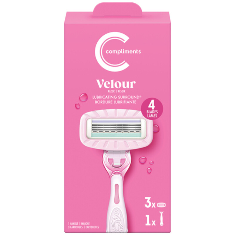 Compliments Velour Refills Razors 4 Blade 3 Pack - Voilà Online ...
