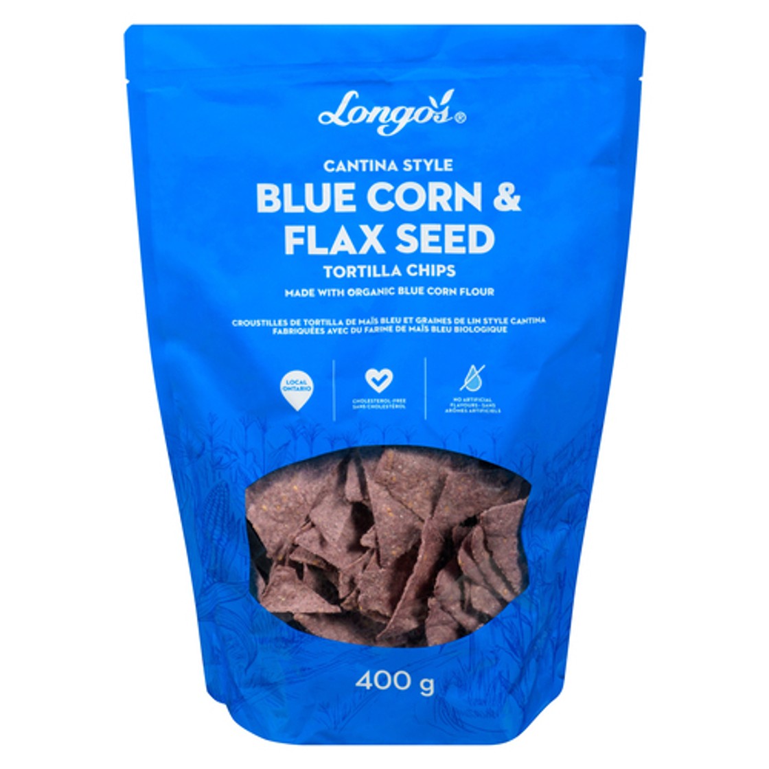 Longo's Tortilla Chips Blue Corn And Flax Seeds 400 g - Voilà Online ...