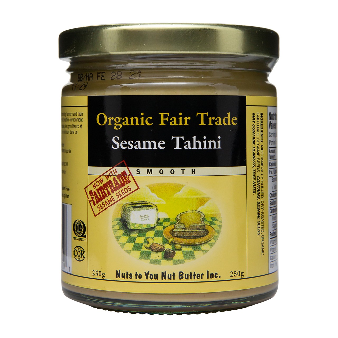 Nuts To You Nut Butter Organic Sesame Tahini Smooth 250 g - Voilà ...