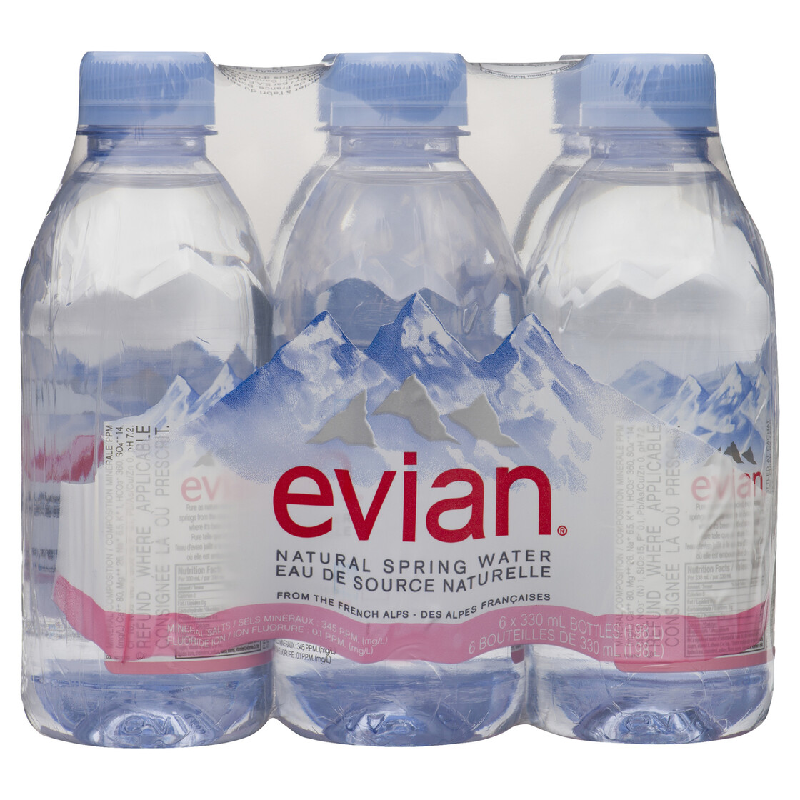 Evian Natural Spring Water 6 x 330 ml (bottles) - Voilà Online ...