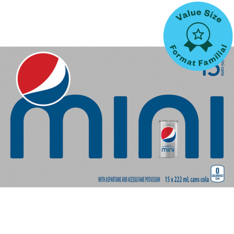 Pepsi Diet Soft Drink Mini 15 x 222 ml (cans) - Voilà Online Groceries ...