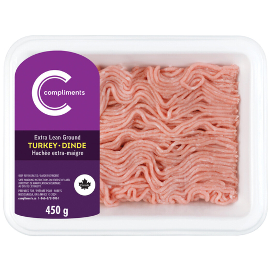 Compliments Ground Turkey Extra Lean 450 g - Voilà Online Groceries ...
