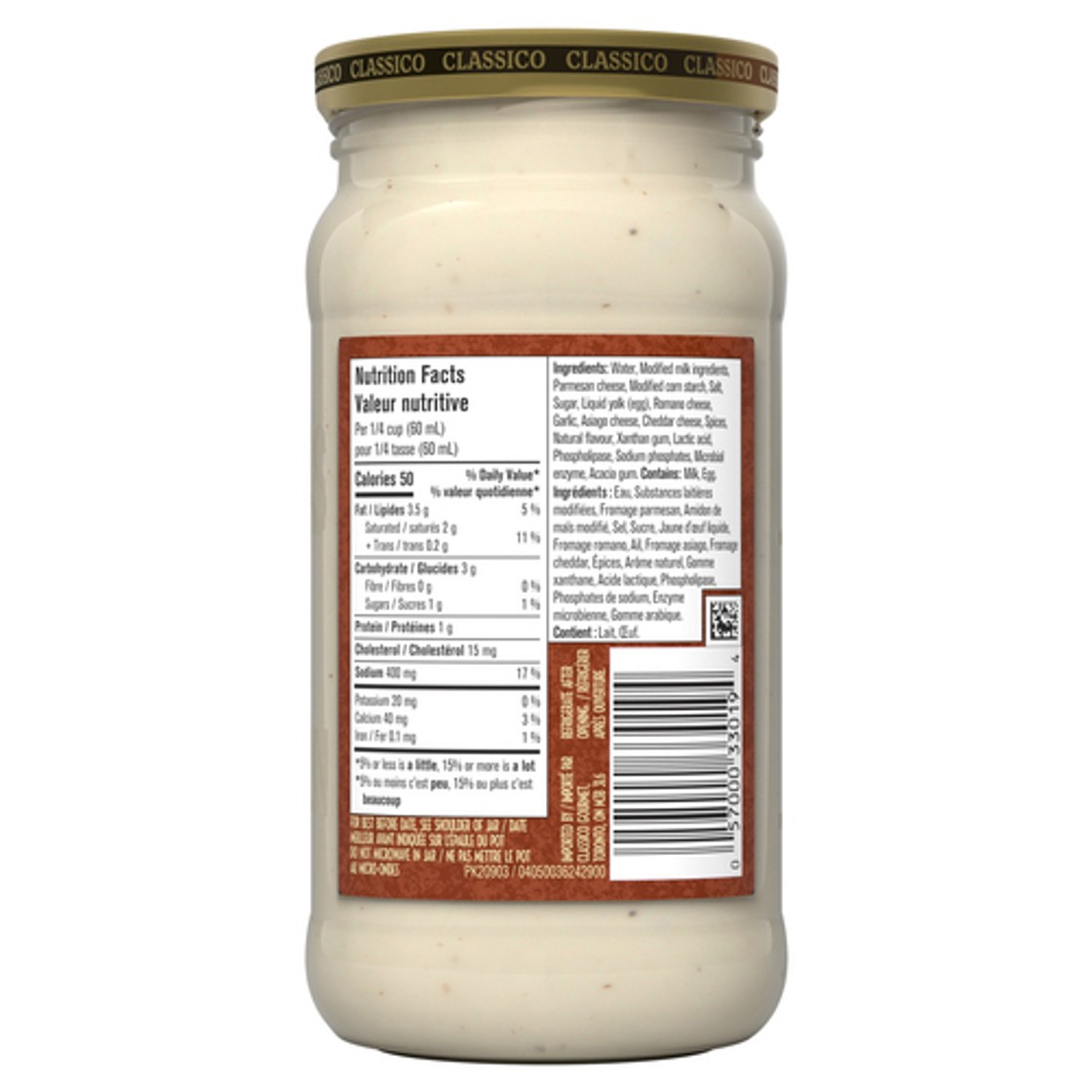 Classico Pasta Sauce Alfredo 410 ml - Voilà Online Groceries & Offers