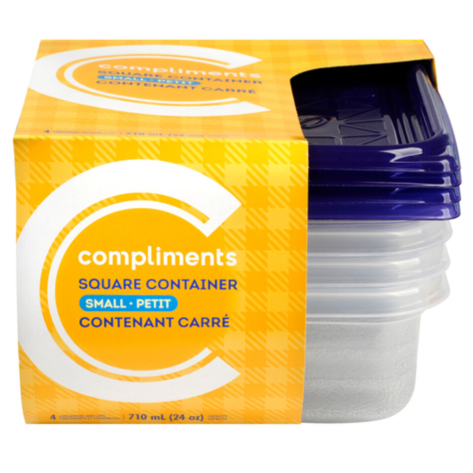 Compliments Containers Square Small 4 Pack - Voilà Online Groceries ...