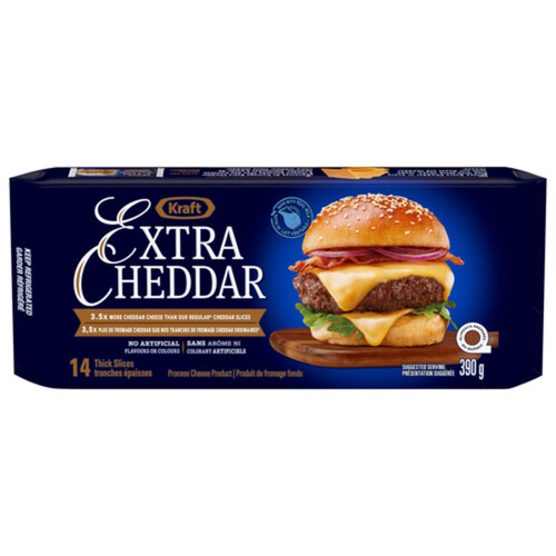Kraft Process Cheese Product Extra Cheddar 390 g - Voilà Online ...