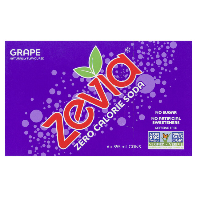 Zevia Soft Drink Grape 6 x 355 ml (cans) - Voilà Online Groceries & Offers