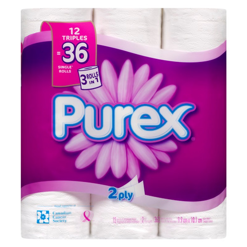 Purex Toilet Paper 2-Ply 12 Triple Rolls x 363 Sheets - Voilà Online ...