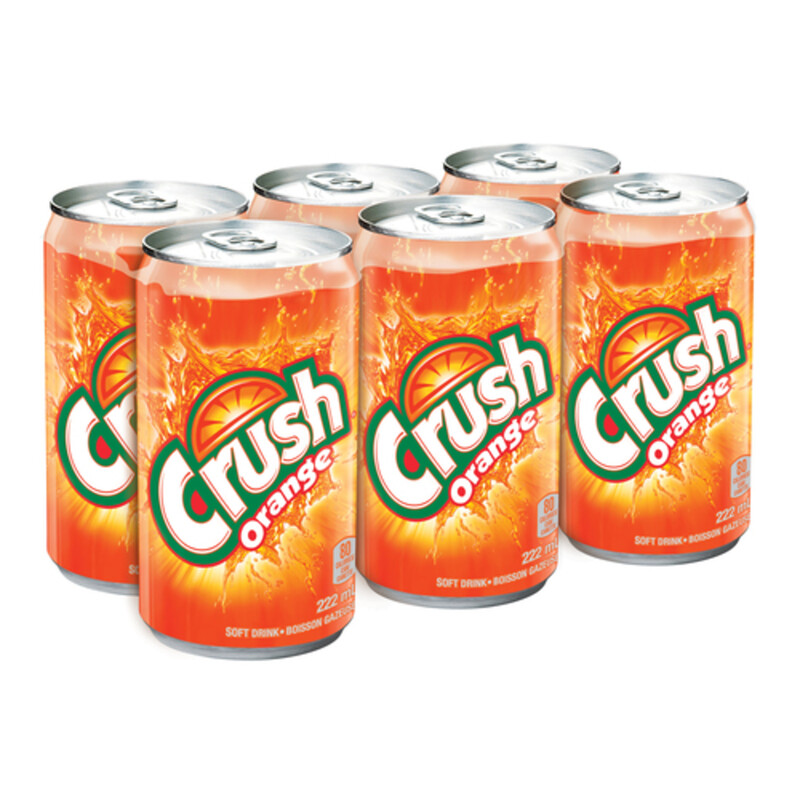 Crush Soft Drink Orange 6 x 222 ml (cans) - Voilà Online Groceries & Offers