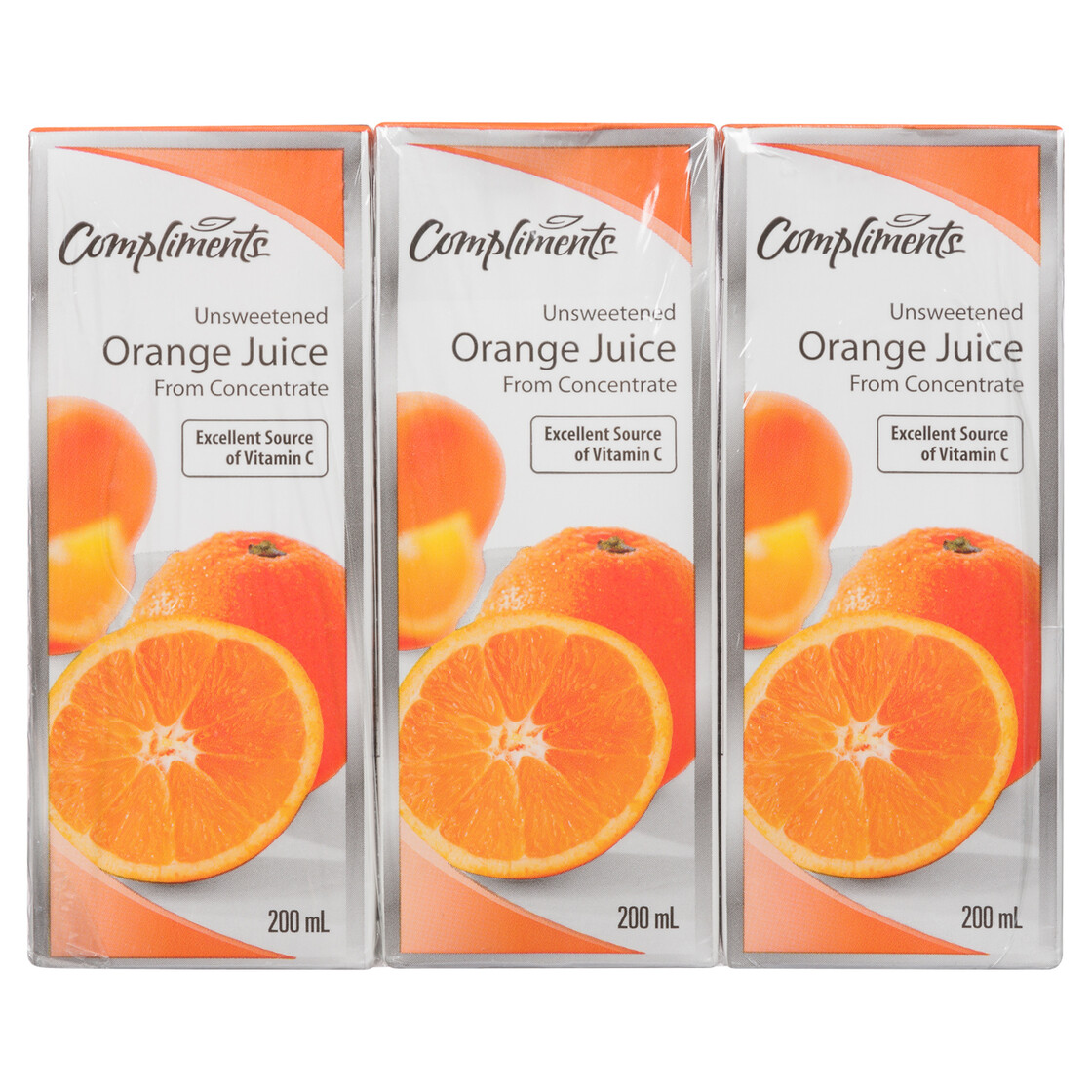 Compliments Orange Juice 3 x 200 ml - Voilà Online Groceries & Offers