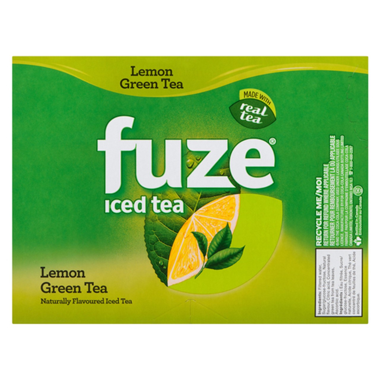 Fuze Naturally Flavoured Iced Tea Lemon Green Tea 12 x 341 ml (cans ...