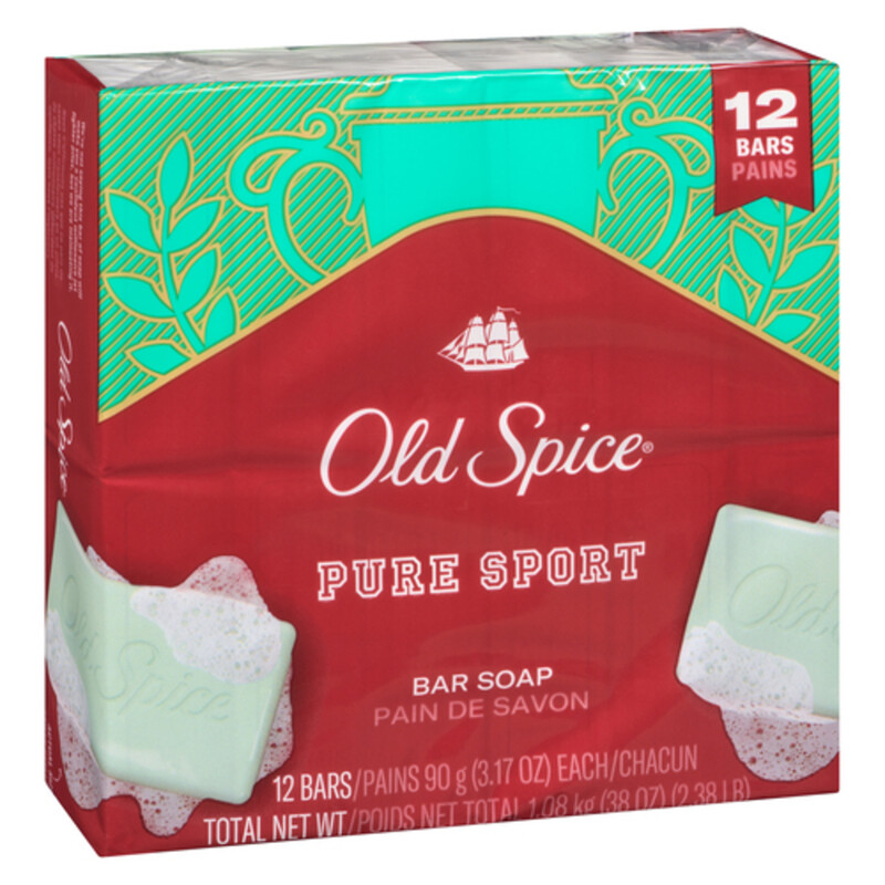 Old Spice Bar Soap Pure Sport 12 Count 1.08 kg - Voilà Online Groceries ...
