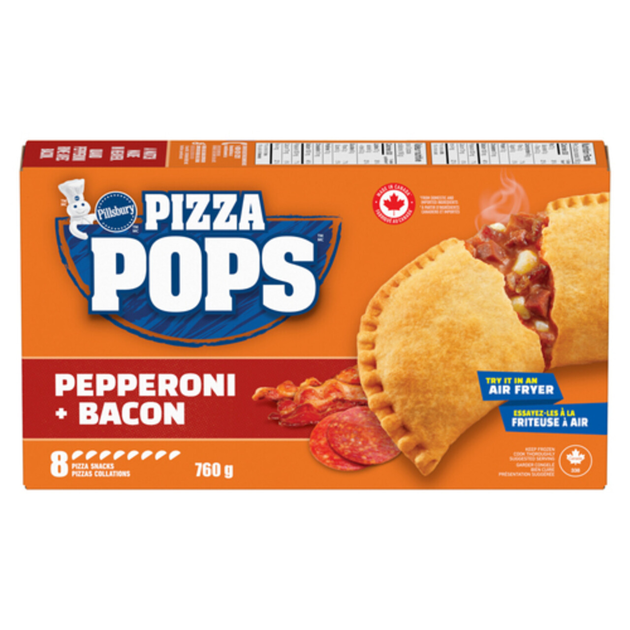 Pillsbury Pizza Pops Frozen Pizza Snacks Pepperoni And Bacon 760 g ...
