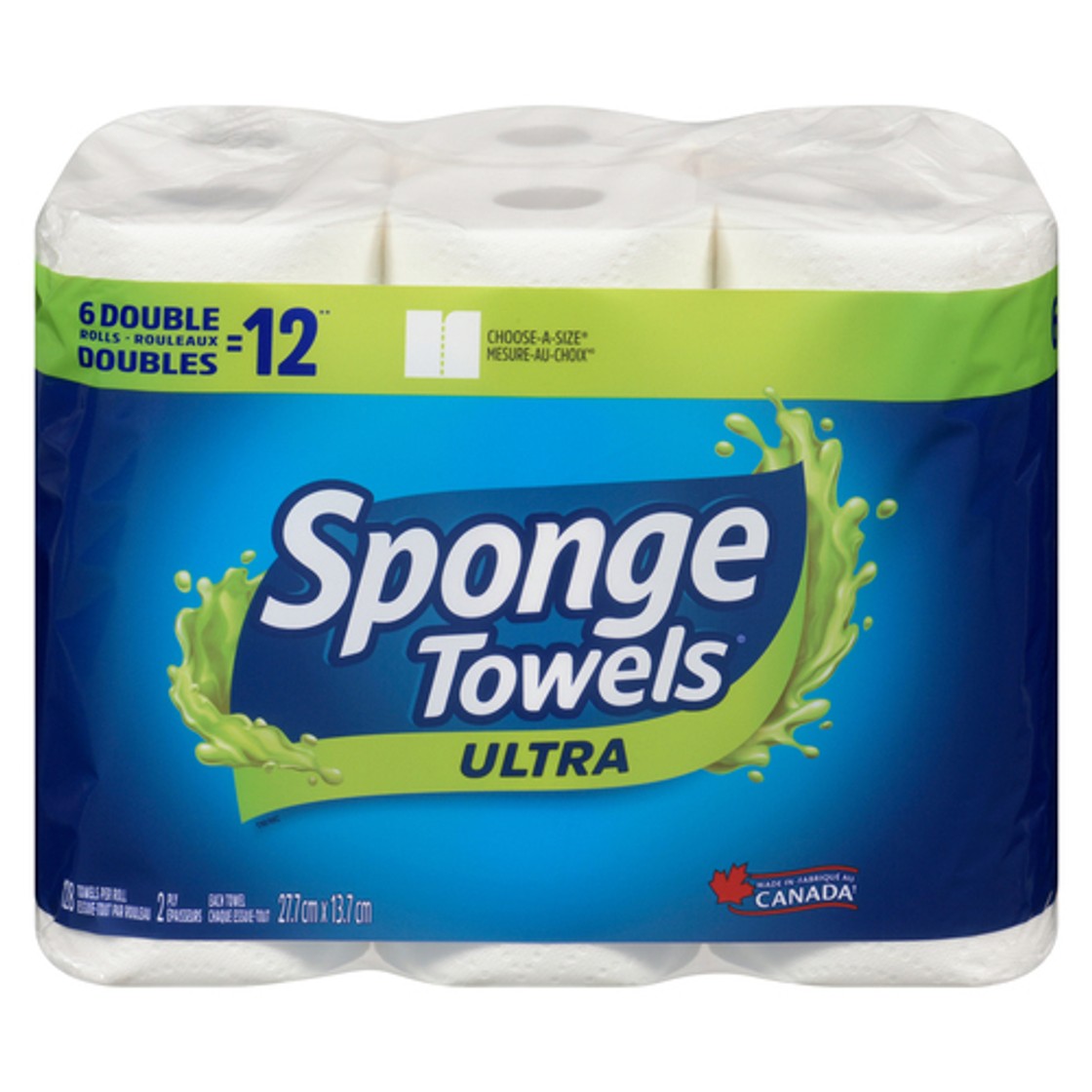 Sponge Towels Paper Towel Ultra 2-Ply 6 Double Rolls x 128 Sheets ...