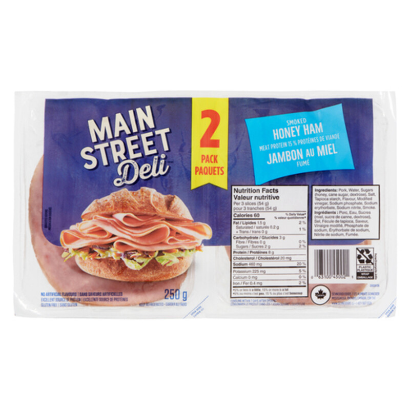 Main Street Deli Honey Ham Smoked 250 g - Voilà Online Groceries & Offers