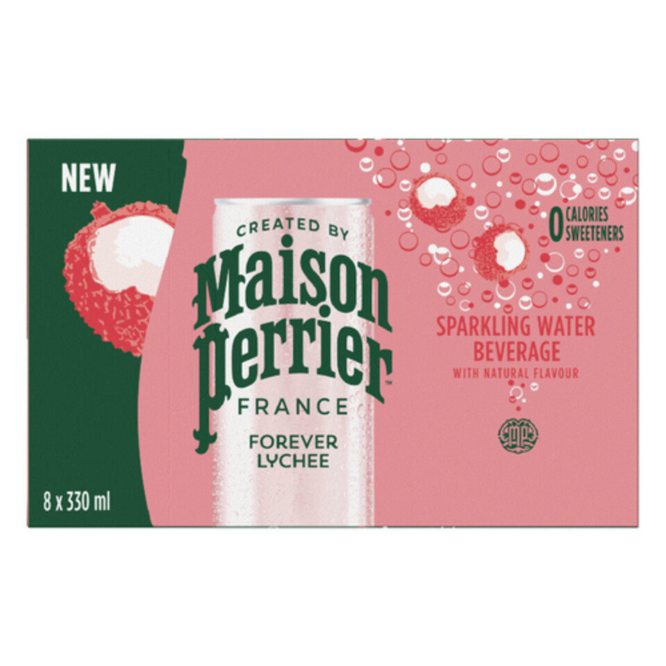 Maison Perrier Sparkling Water Beverage Forever Lychee 8 x 330 ml (cans) - Voilà Online ...