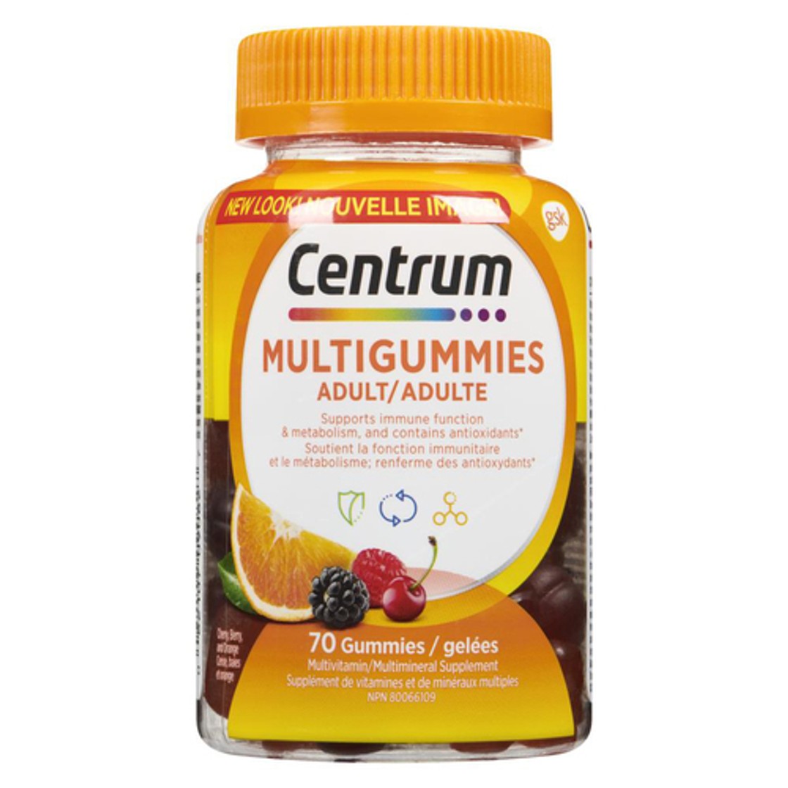 Centrum Adult Multivitamins Gummies Cheery Berry Orange 70 Count ...