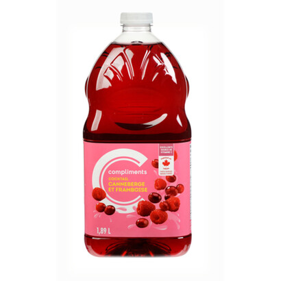 Compliments Cocktail Juice Raspberry Cranberry 1.89 L (bottle) - Voilà ...