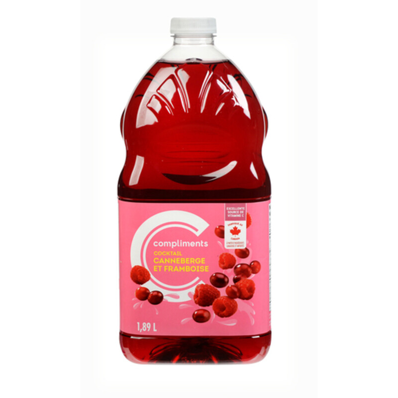 Compliments Cocktail Juice Raspberry Cranberry 1.89 L (bottle) - Voilà ...