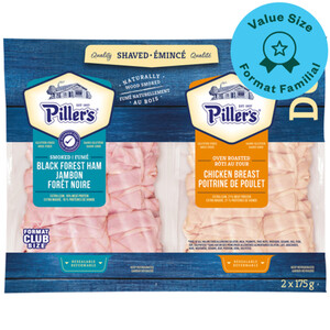 Piller's Black Forest Ham & Chicken Shaved Deli Meat Duo Club Size 350 ...