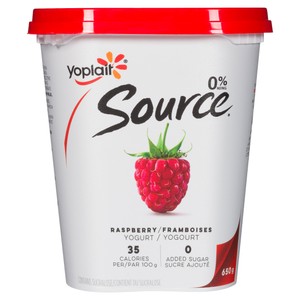 Yoplait Source 0% Yogurt Raspberry 650 g - Voilà Online Groceries & Offers