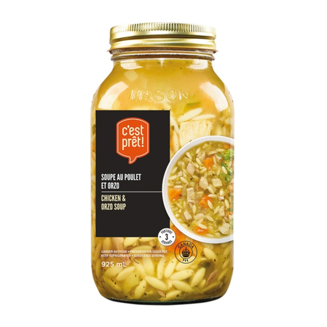 C'est Prêt! Soup Chicken Orzo 925 ml - Voilà Online Groceries & Offers