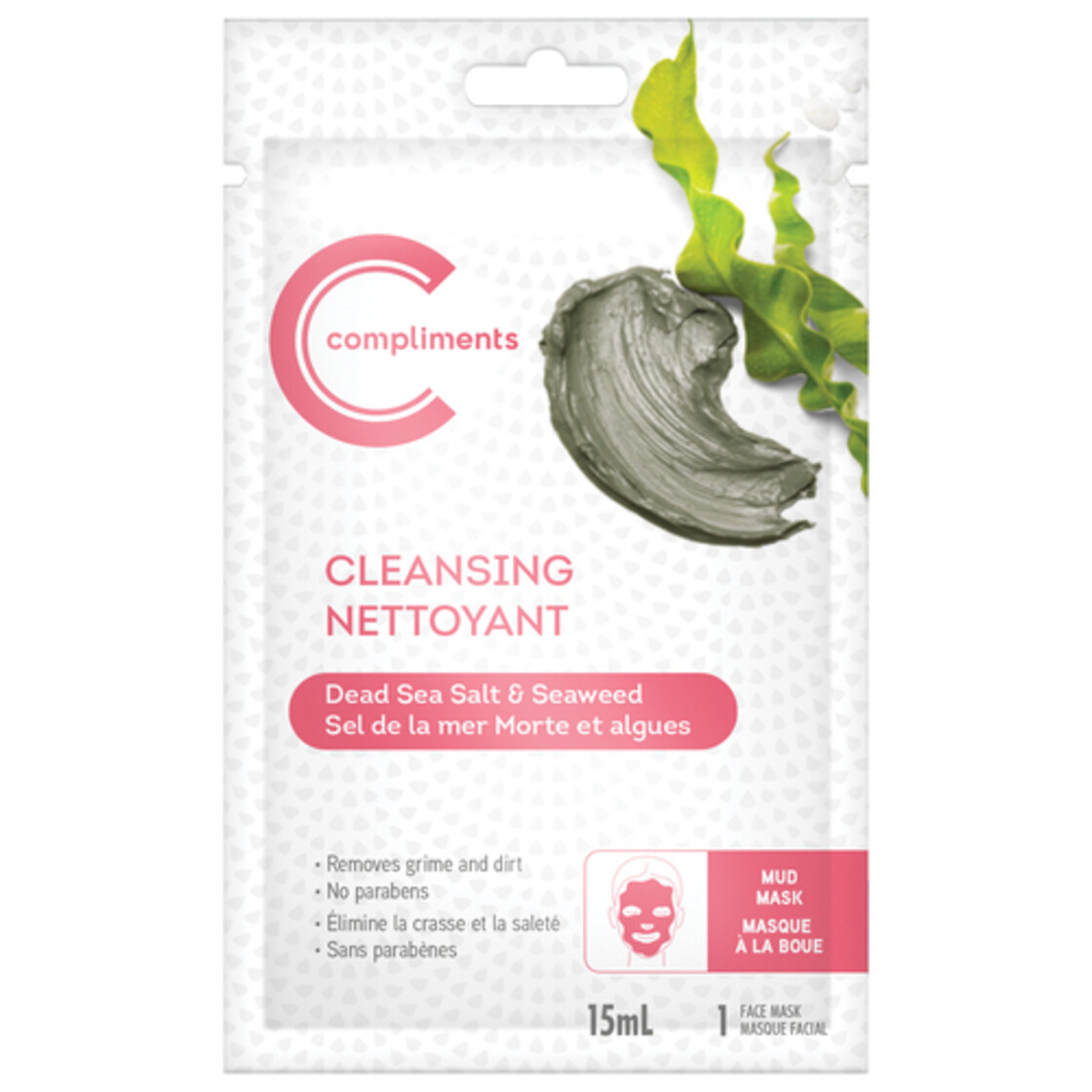 Compliments Mud Face Mask Peel Off Dead Sea Salt & Seaweed 1 Count ...