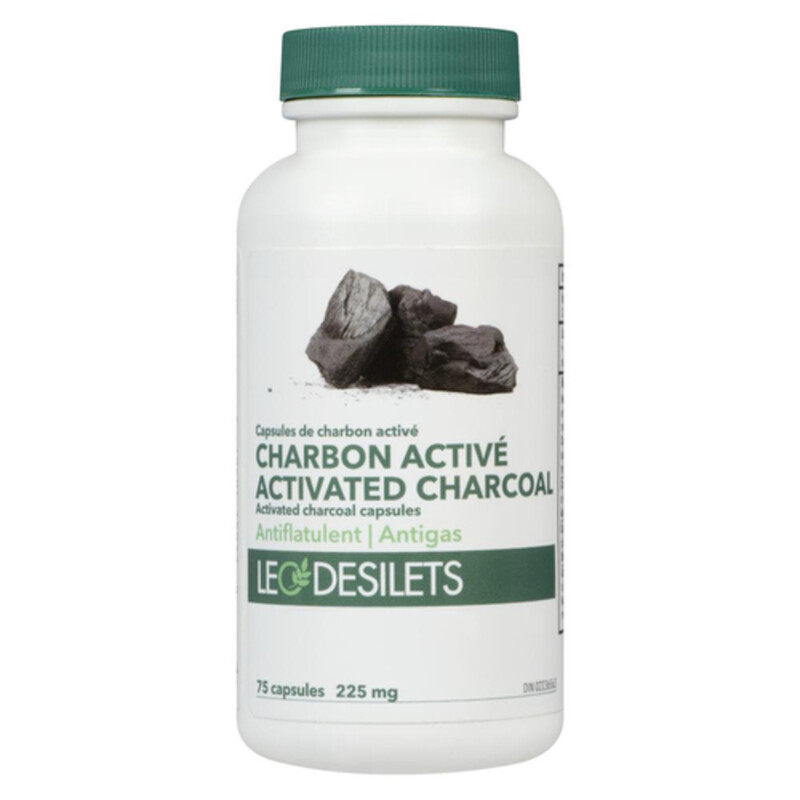 Léo Désilets Activated Charcoal Antigas 225 mg Capsules 75 Count ...