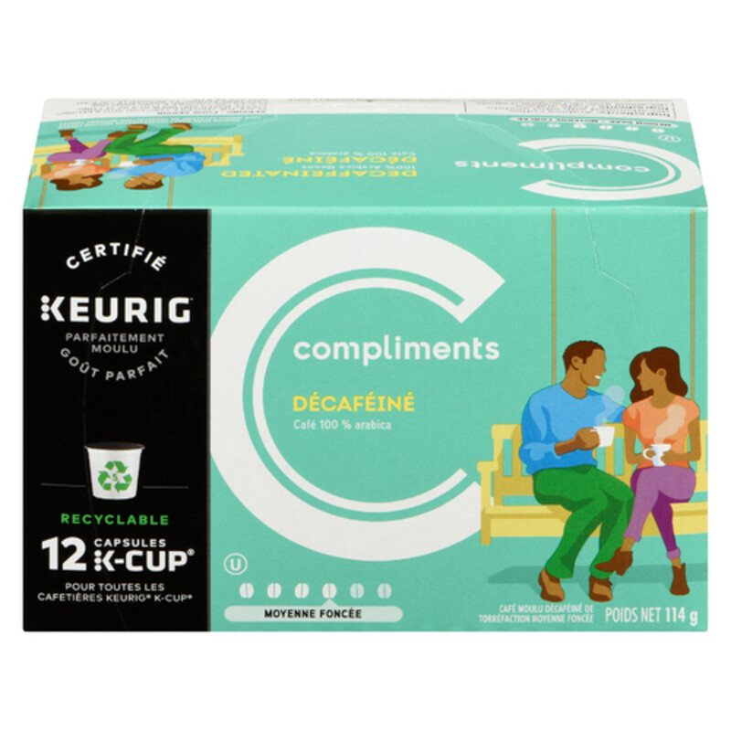 Compliments Decaffeinated Coffee Medium Roast 12 K-Cups 114 g - Voilà ...