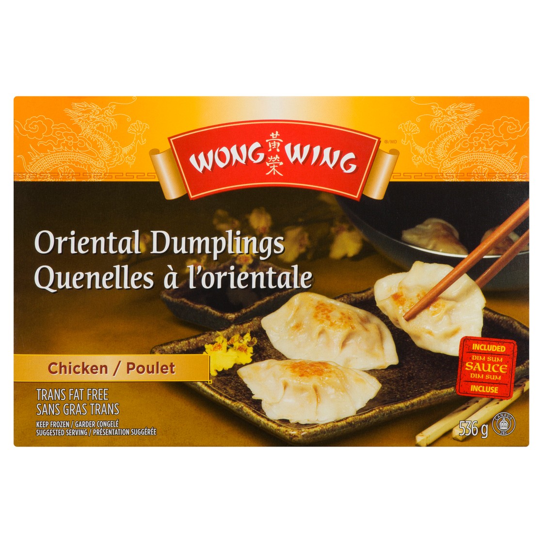 Wong Wing Frozen Dumplings Oriental Chicken 536 g - Voilà Online ...