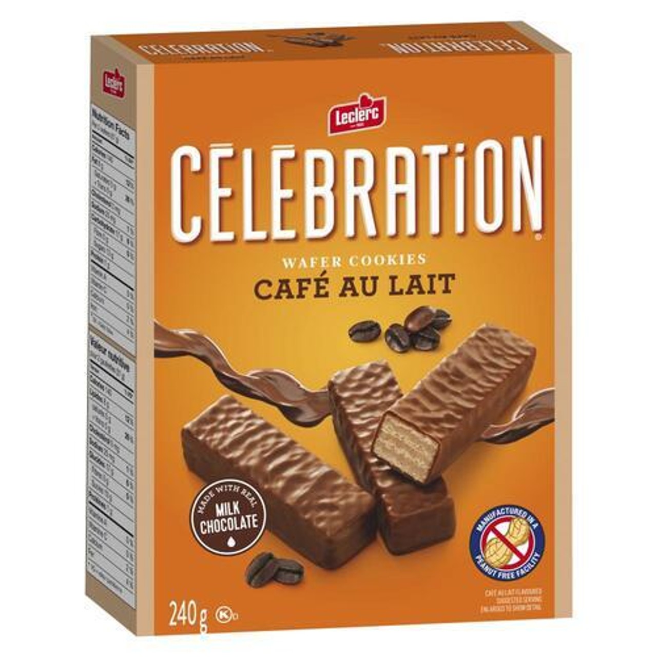 Leclerc Celebration Peanut-Free Wafer Cookies Coffee Coated 240 g ...