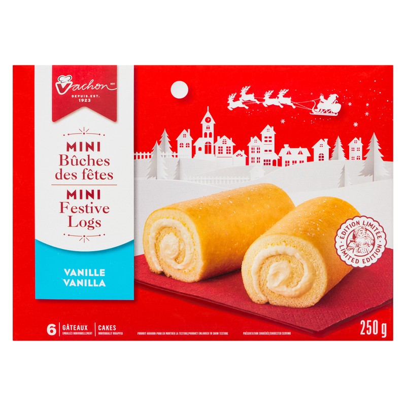 Vachon Mini Festive Logs Vanilla 250 g - Voilà Online Groceries & Offers