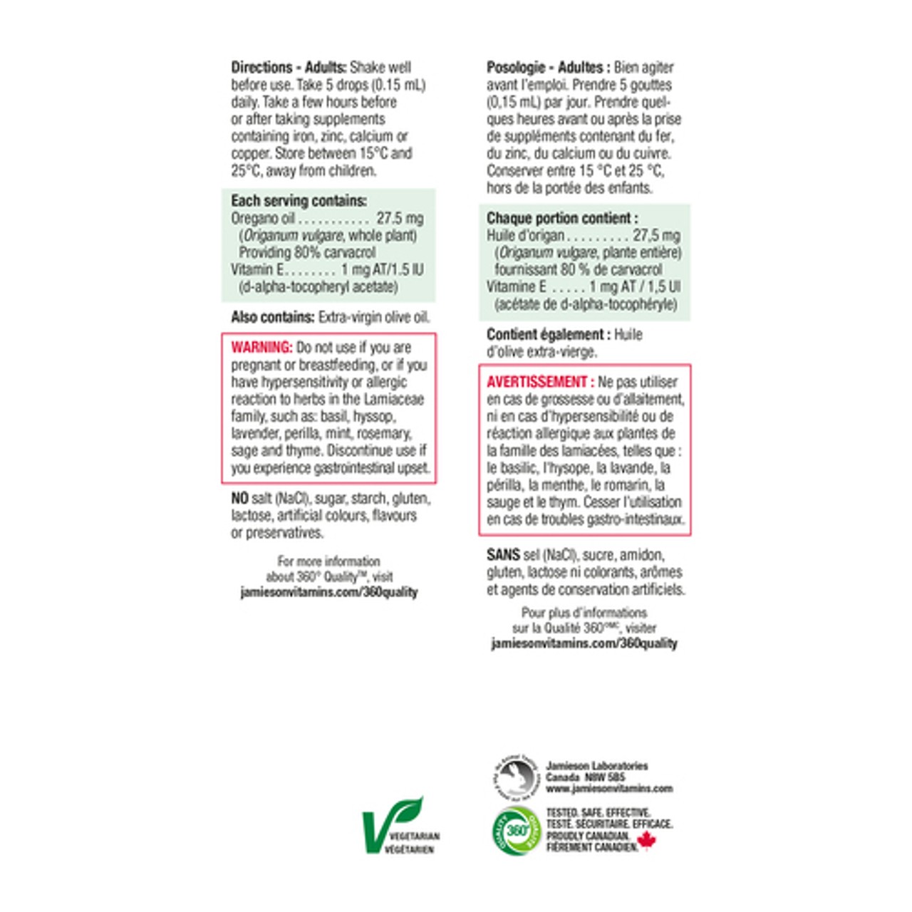 Jamieson Supplements Oregano Oil 25 ml - Voilà Online Groceries & Offers