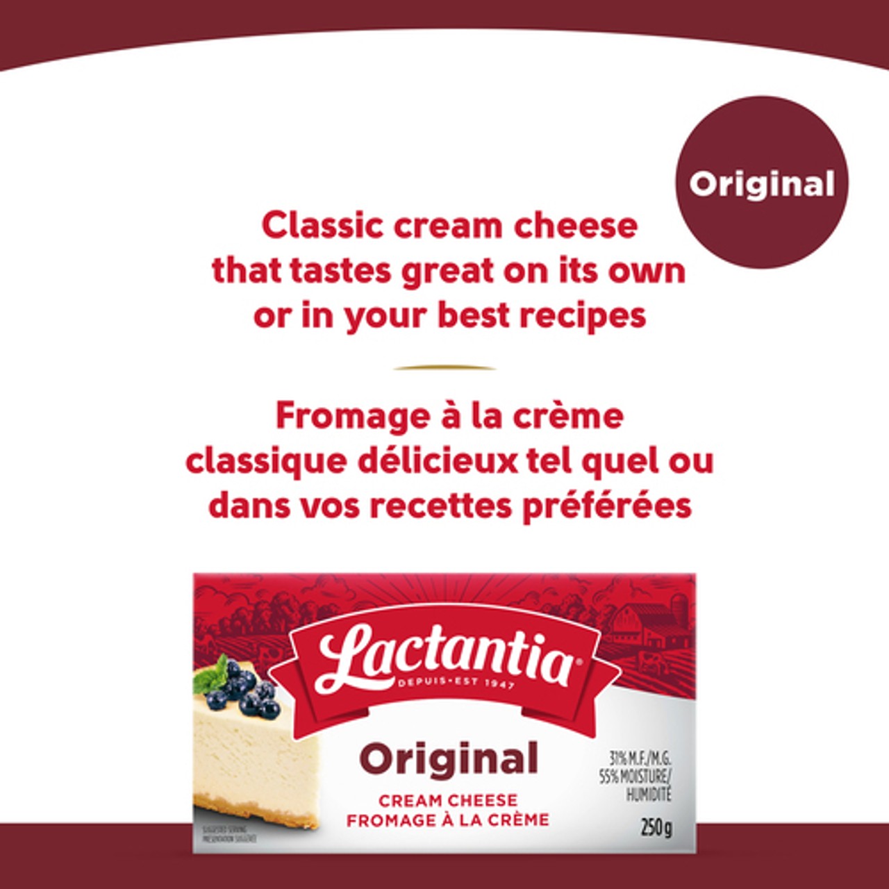 Lactantia Cream Cheese Original 250 g - Voilà Online Groceries & Offers