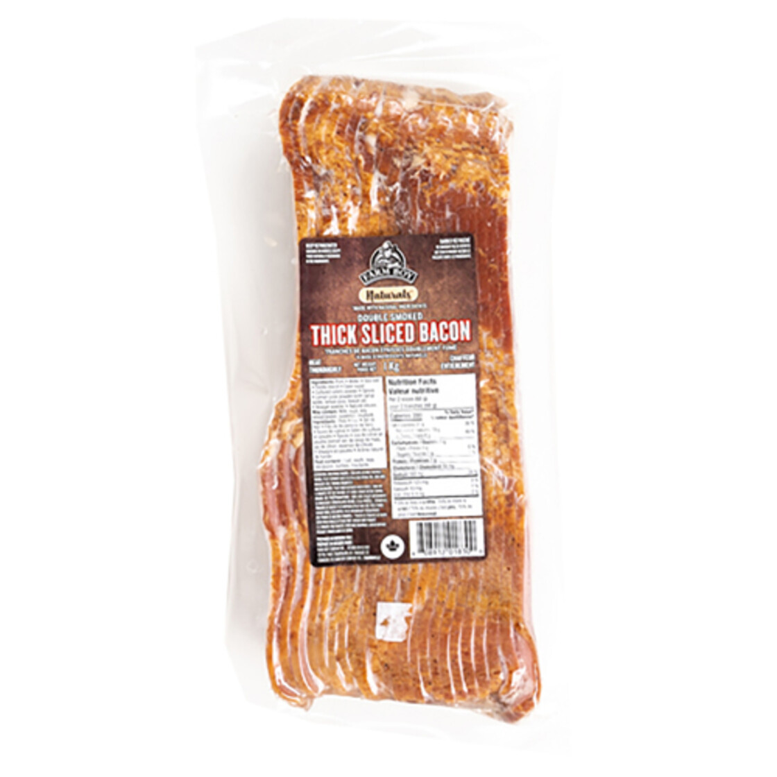 Farm Boy Bacon Thick Sliced Naturals 1 kg - Voilà Online Groceries & Offers