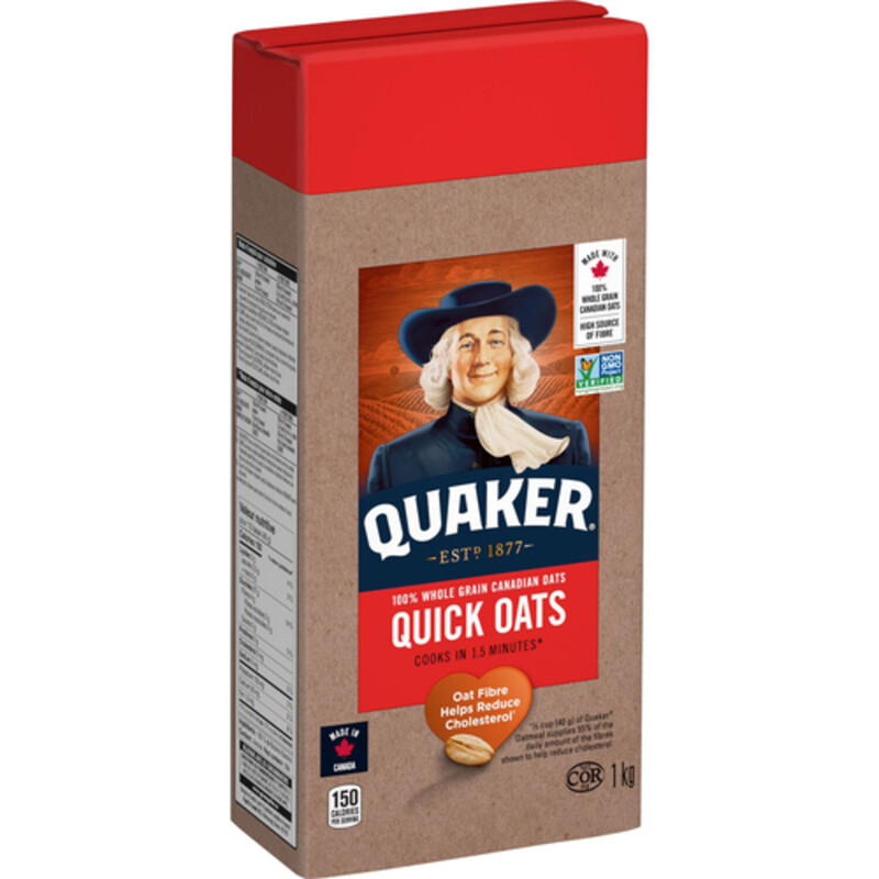 Quaker Quick Oats 100% Whole Grain 1 kg - Voilà Online Groceries & Offers