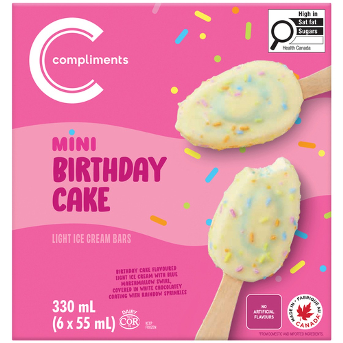 Compliments Ice Cream Bar Mini Birthday Cake 6 x 55 ml - Voilà Online ...