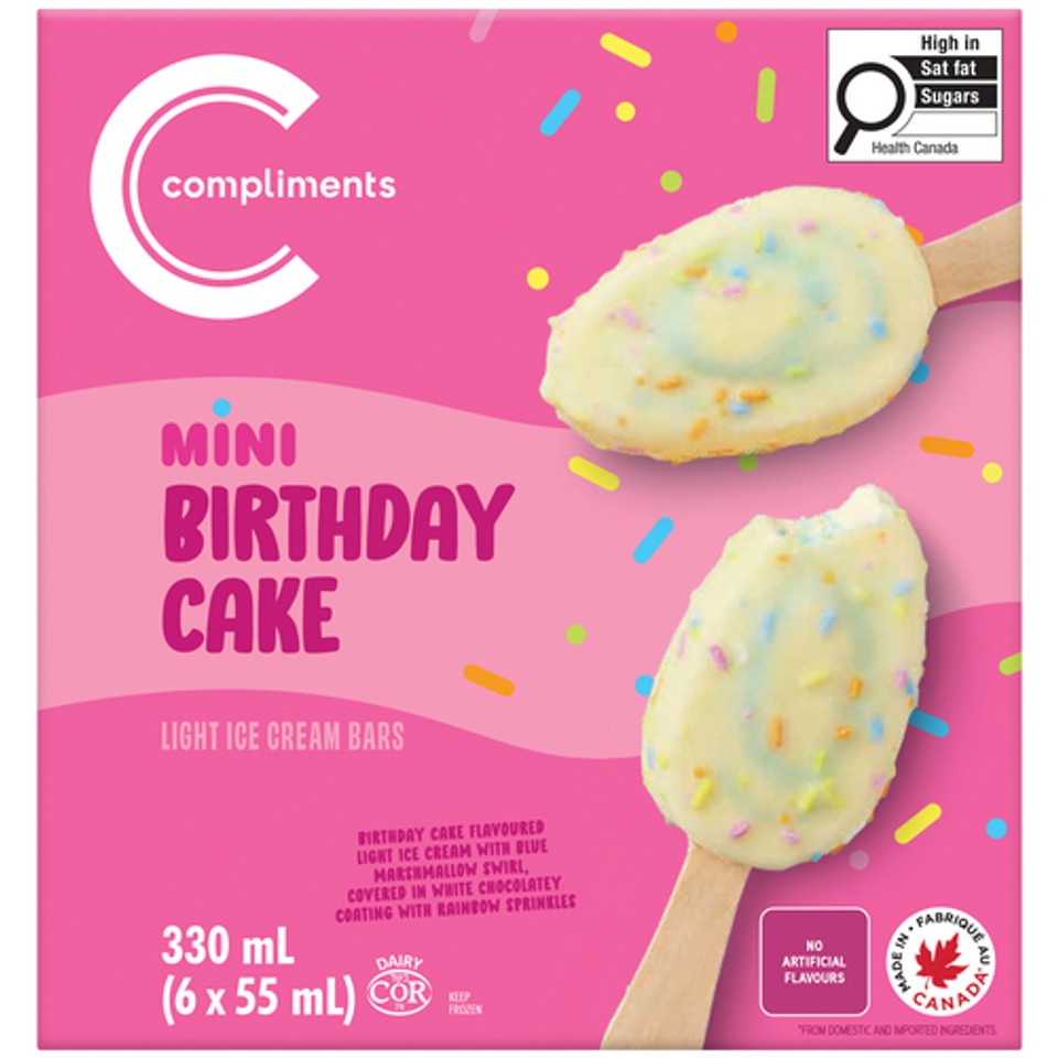 Compliments Ice Cream Bar Mini Birthday Cake 6 x 55 ml - Voilà Online ...