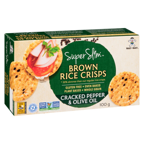 Want Want SuperSlim Brown Rice Crisps Cracked Pepper & Olive Oil 100 g ...
