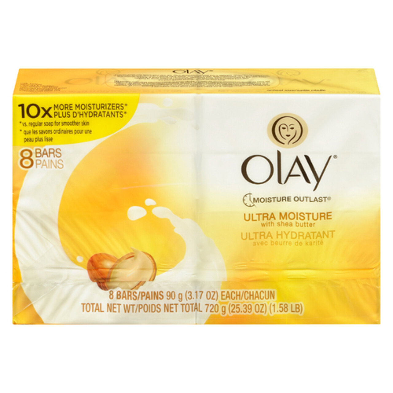 Olay Bar Soap Ultra Moisture 8 x 90 g - Voilà Online Groceries & Offers