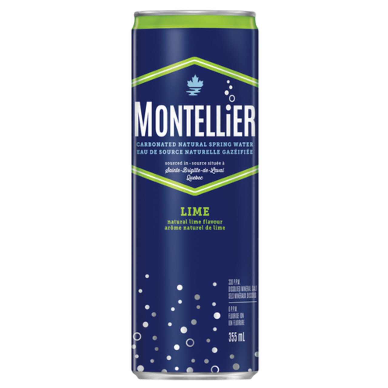 Montellier Carbonated Natural Spring Water Lime 10 x 355 ml (cans) - Voilà Online Groceries & Offers
