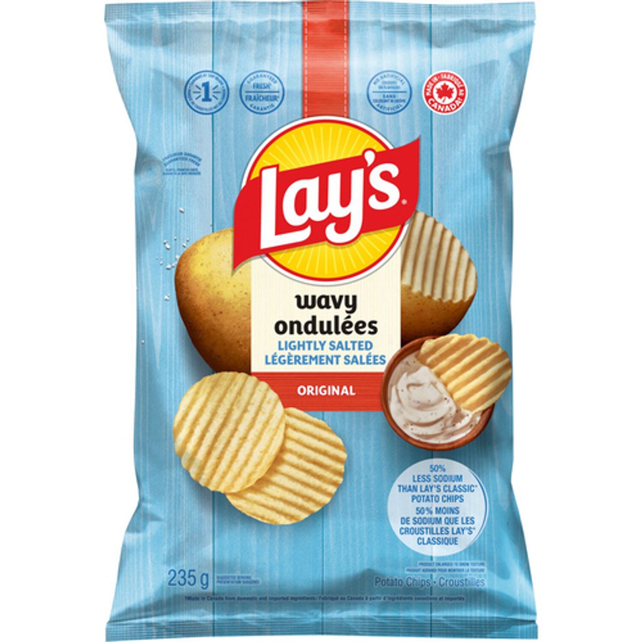 Lay's Potato Chips Wavy Lightly Salted 235 g - Voilà Online Groceries ...