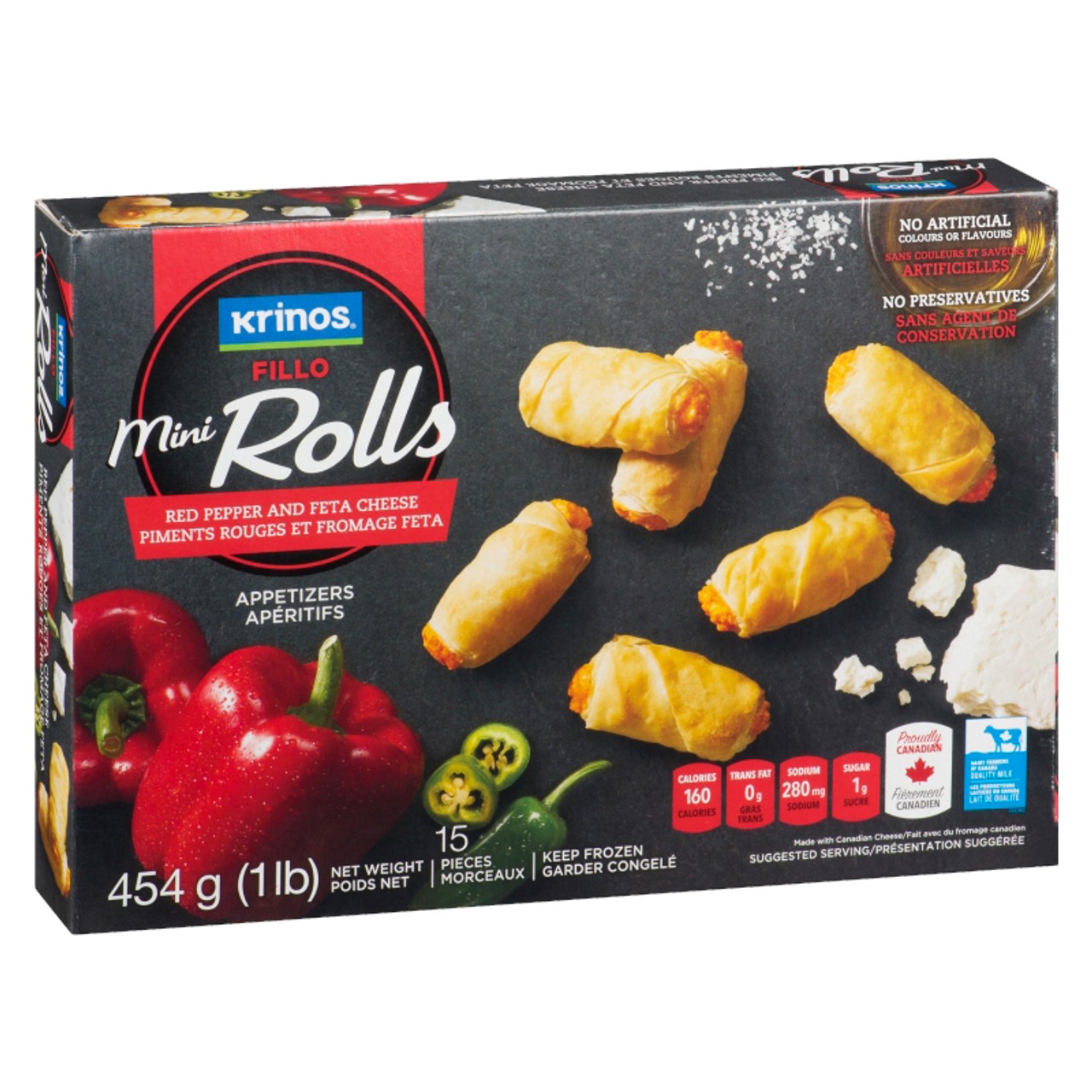 Krinos Frozen Appetizer Red Pepper & Feta Mini Twisters 15 Pieces 454 g ...