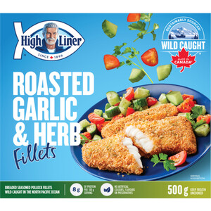 High Liner Frozen Breaded Seasoned Fish Fillets Roasted Garlic & Herb ...