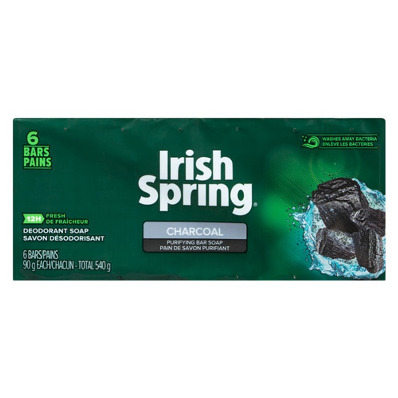 Irish Spring Soap Bar Charcoal 6 Pack 540 g - Voilà Online Groceries ...