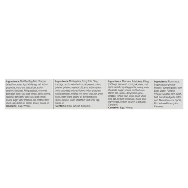 Wong Wing Frozen Oriental Appetizers 852 g - Voilà Online Groceries ...