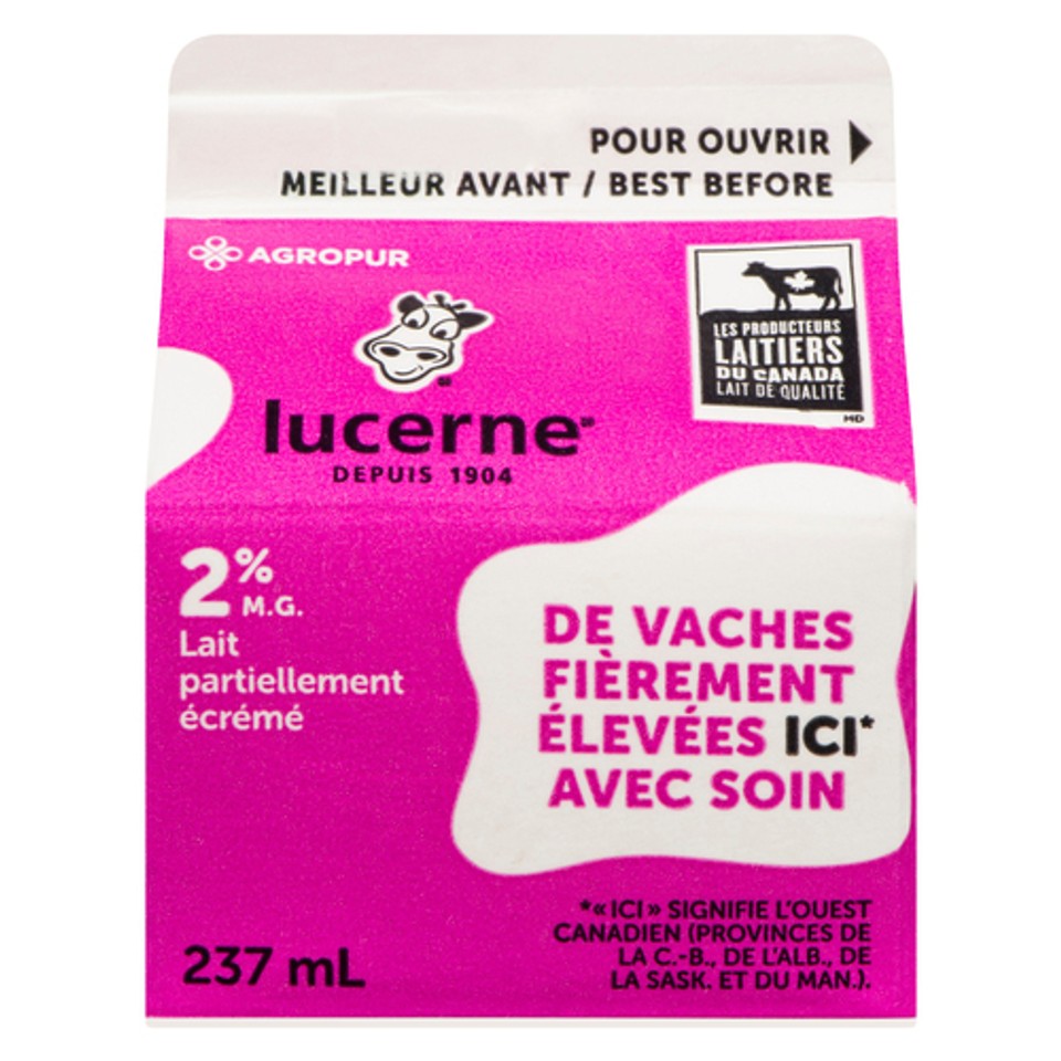 Lucerne 2% Milk Partly Skimmed 237 ml - Voilà Online Groceries & Offers