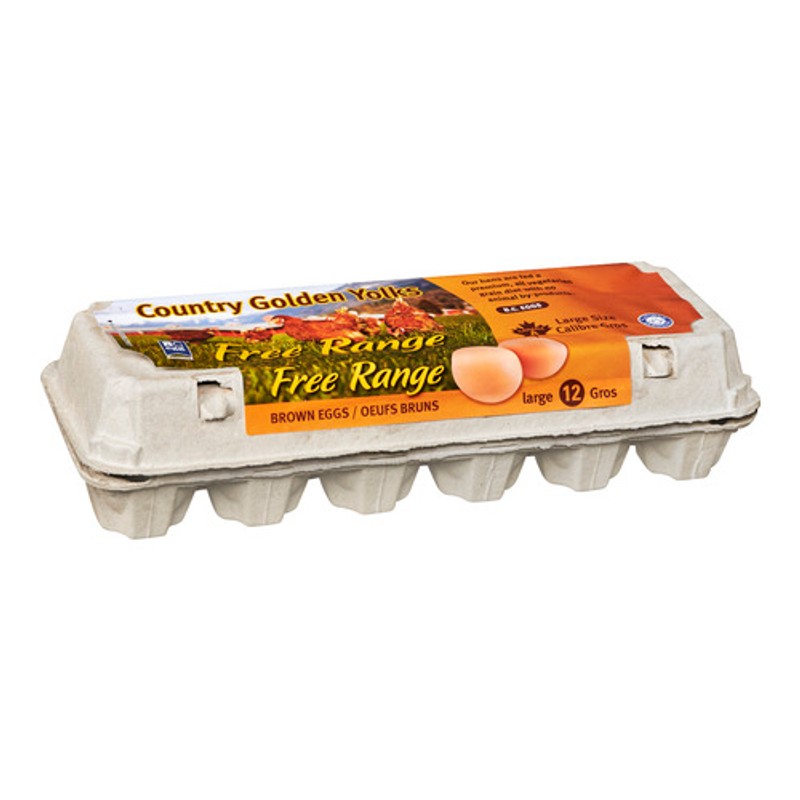 Country Golden Yolks Brown Eggs Free Range Large 12 Count - Voilà ...